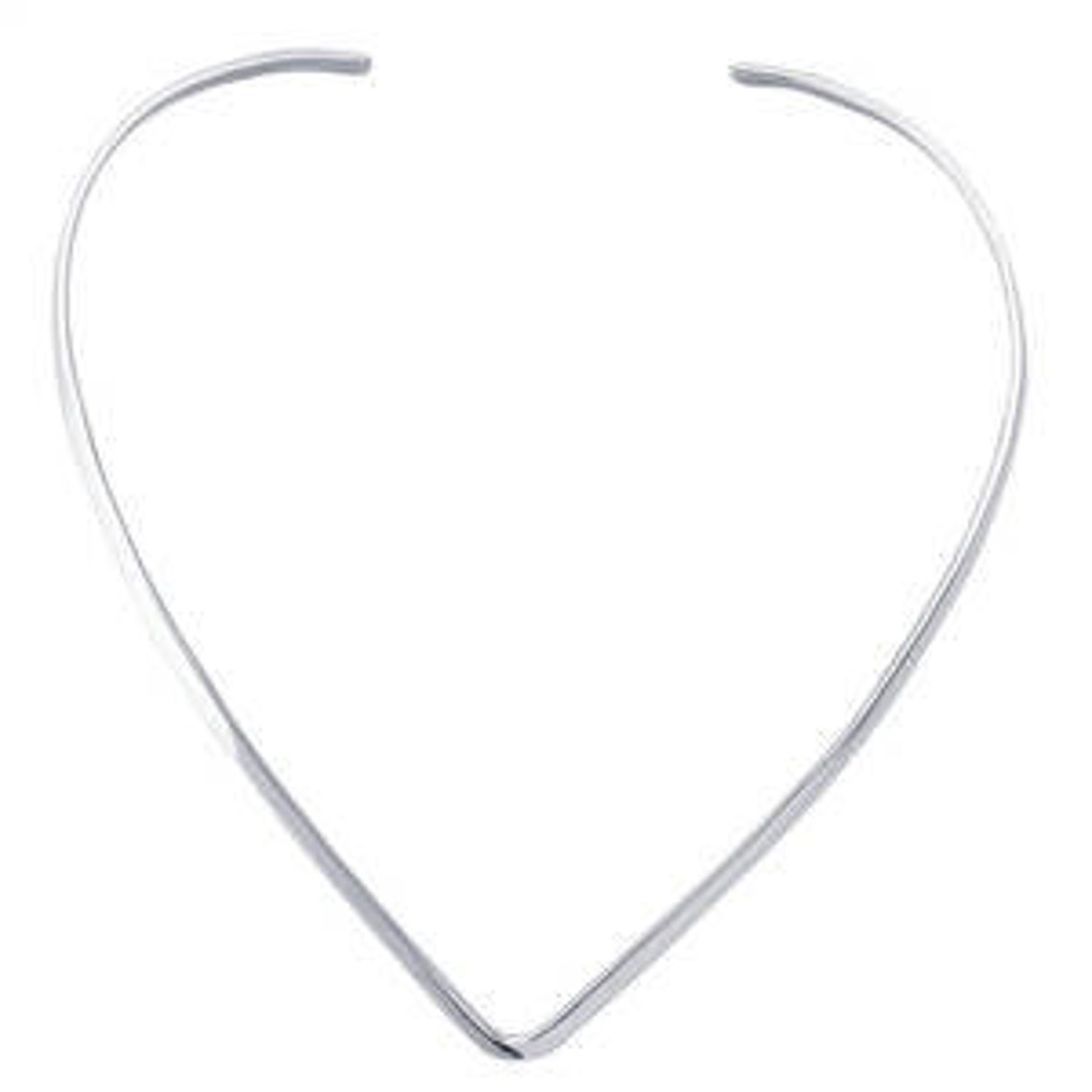 Handcrafted Sterling Silver 3.4mm V-shaped Flat-wire Neck Ring - Etsy