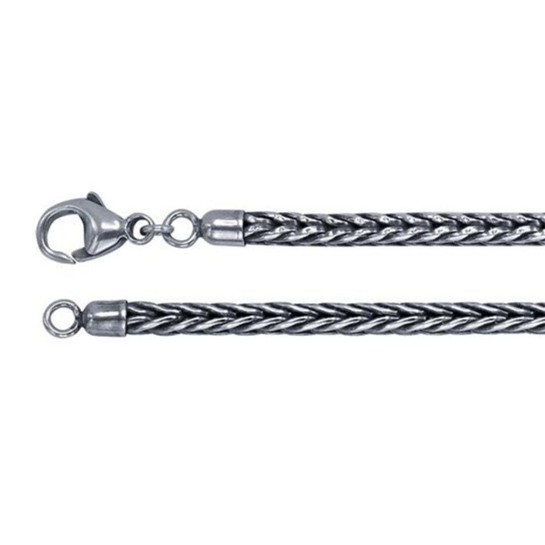 Sterling Silver Oxidized Round Foxtail Chain in 2mm or 3mm, Available ...