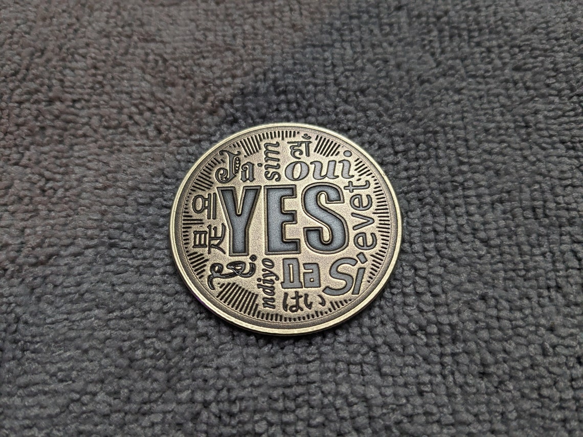 Decision Coin - YES, NO in 10 Languages! - Lightburn + SVG Laser Files ...