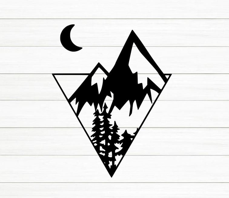 Mountain SVG | Mountains Decal | SVG for Cricut | SVG for Silhouette ...