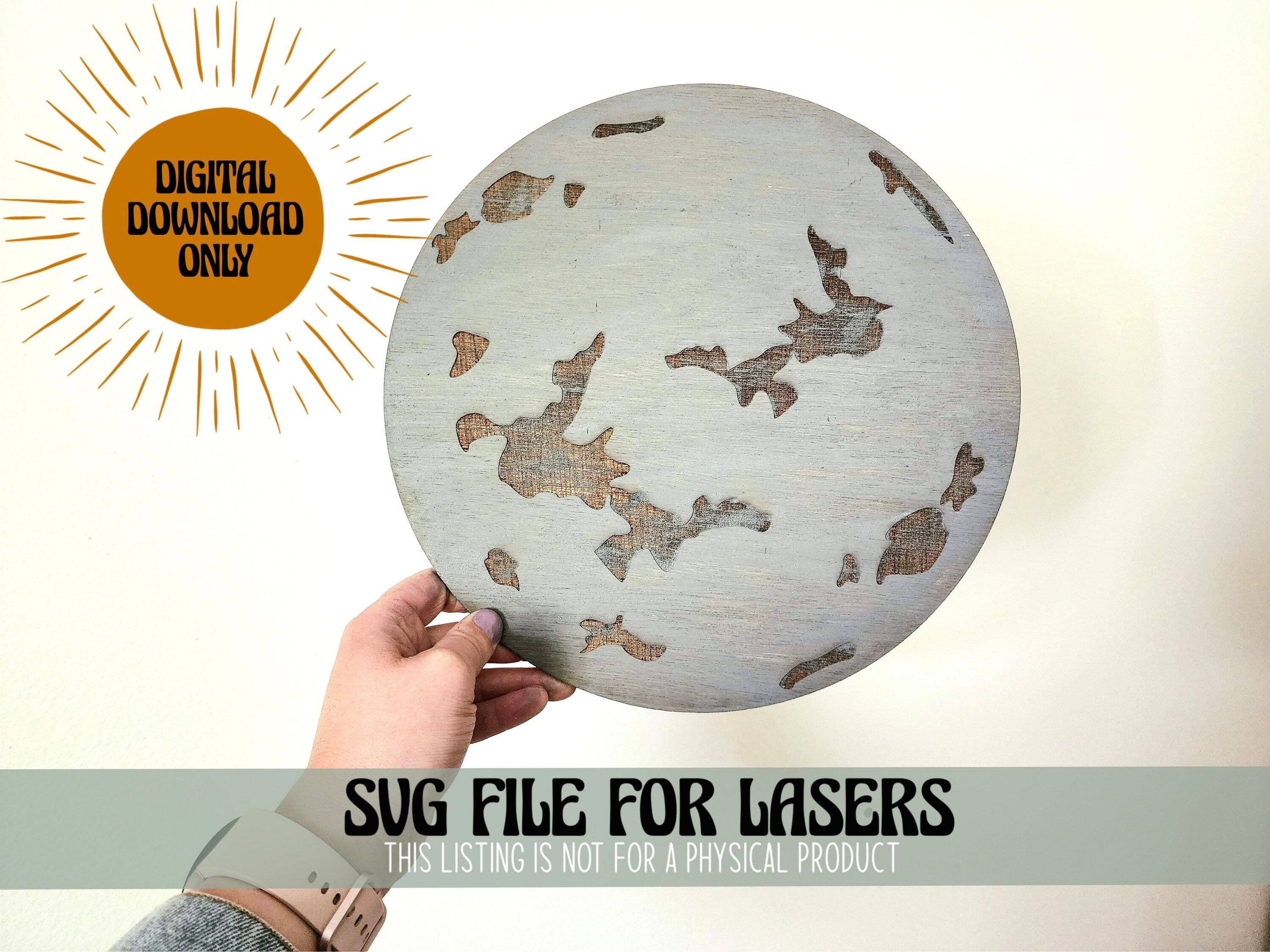 Full Moon Laser Cut File SVG Moon SVG Moon Glowforge File | Etsy