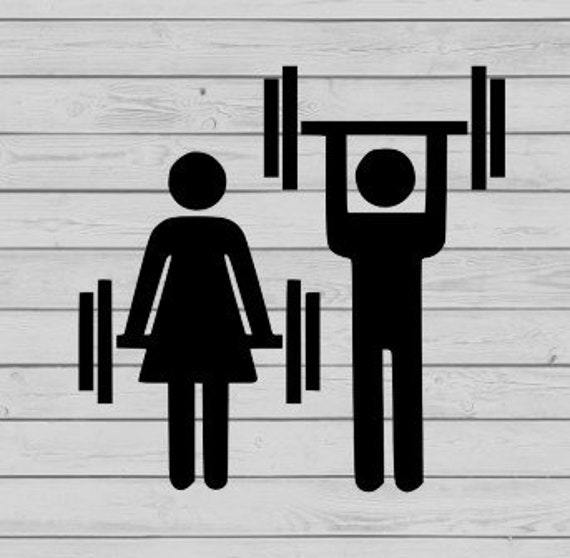 Bathroom Sign SVG Gym Bathroom Sign Decal SVG for Cricut | Etsy