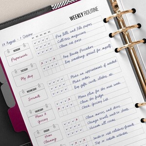 Flylady Weekly Routine for Control Journal | Printable Habit Tracker ...
