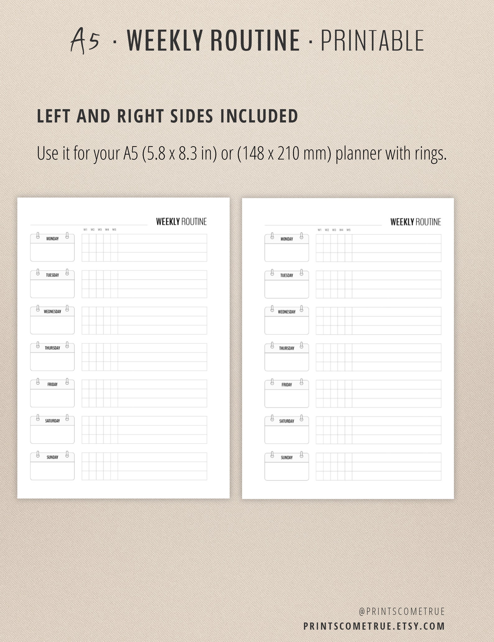 Flylady Weekly Routine for Control Journal A5 Printable - Etsy