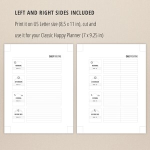 Daily Routine for Classic Happy Planner | Printable Template Insert of ...