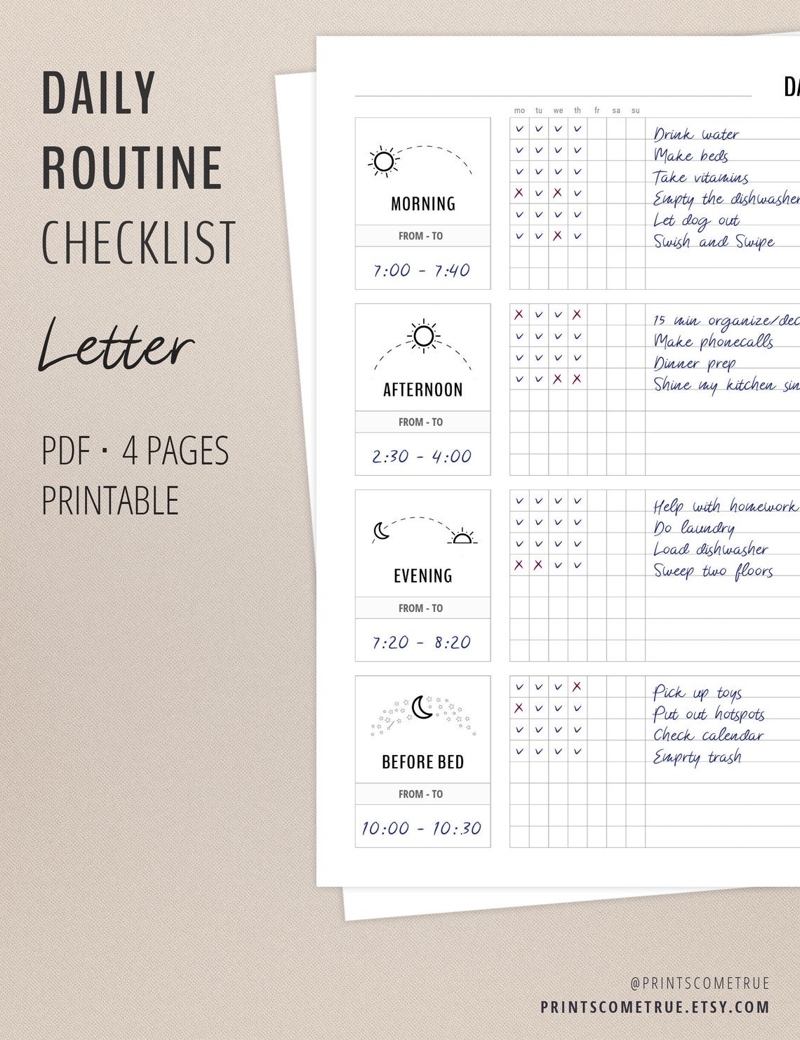Daily Routine / Flylady Morning Routine Checklist / Habit | Etsy