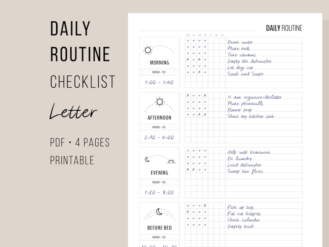 Flylady Daily Routine Checklist for Control Journal | Morning ...