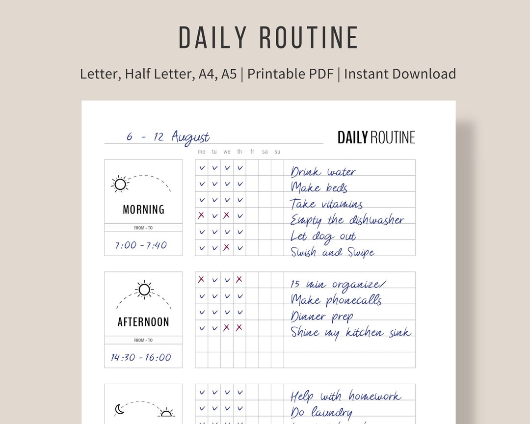 Buy Daily Routine Planner Printable Flylady Morning Routine Online in ...