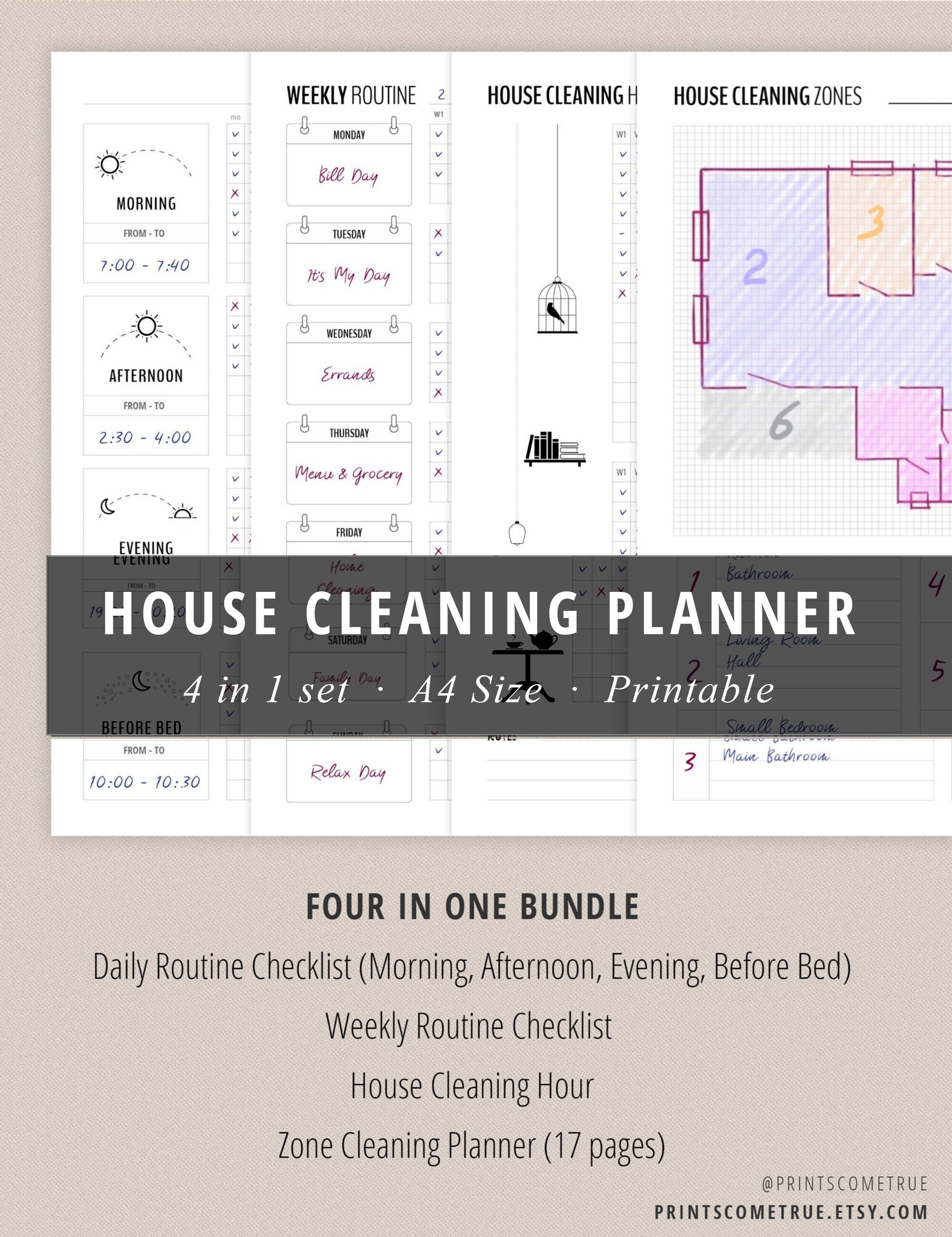 Flylady Control Journal Daily Routines and Zone Cleaning Checklist ...