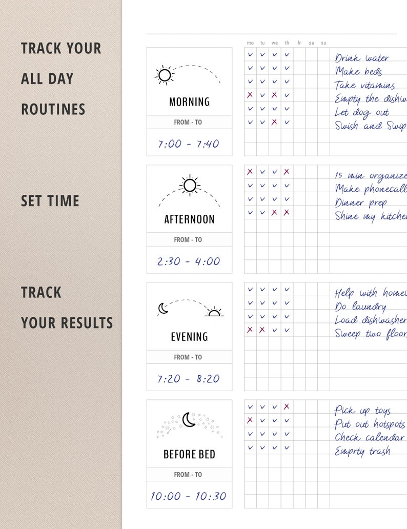 Flylady Control Journal Daily Routines and Zone Cleaning Checklist ...