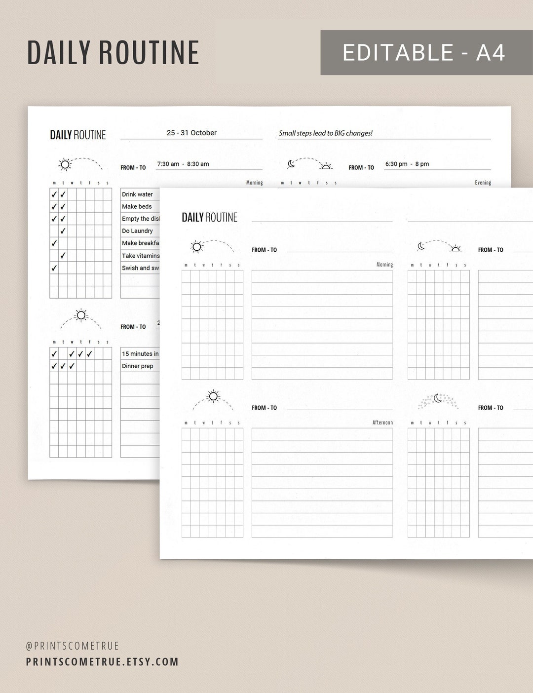 Daily Routine Checklist, Editable PDF Planner, Flylady Cleaning Routine ...