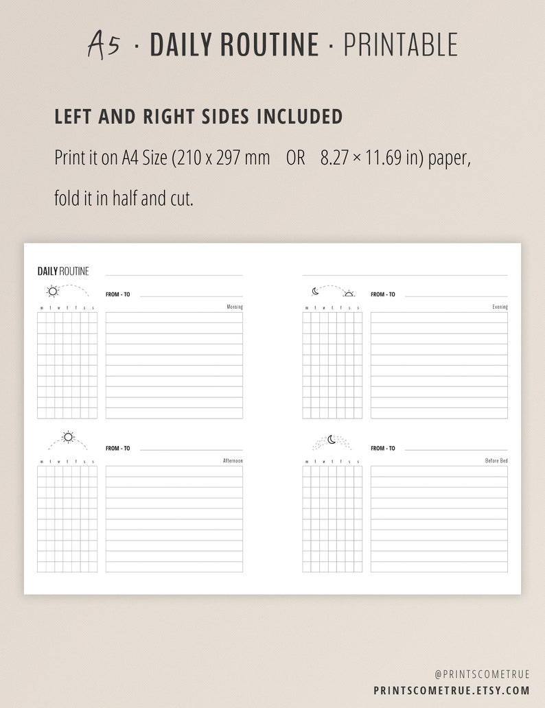 Flylady Daily Routine for Control Journal A5 Printable Planner Insert ...