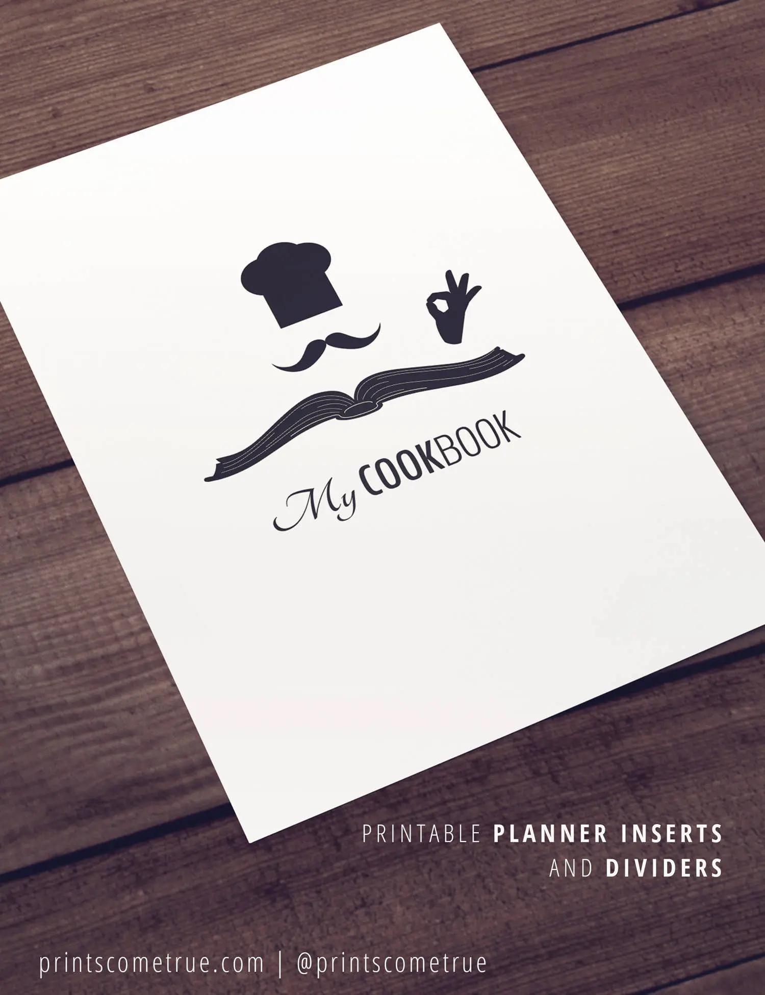 Printable Cookbook Cover and Spine | DIY Recipe Binder Covers ...