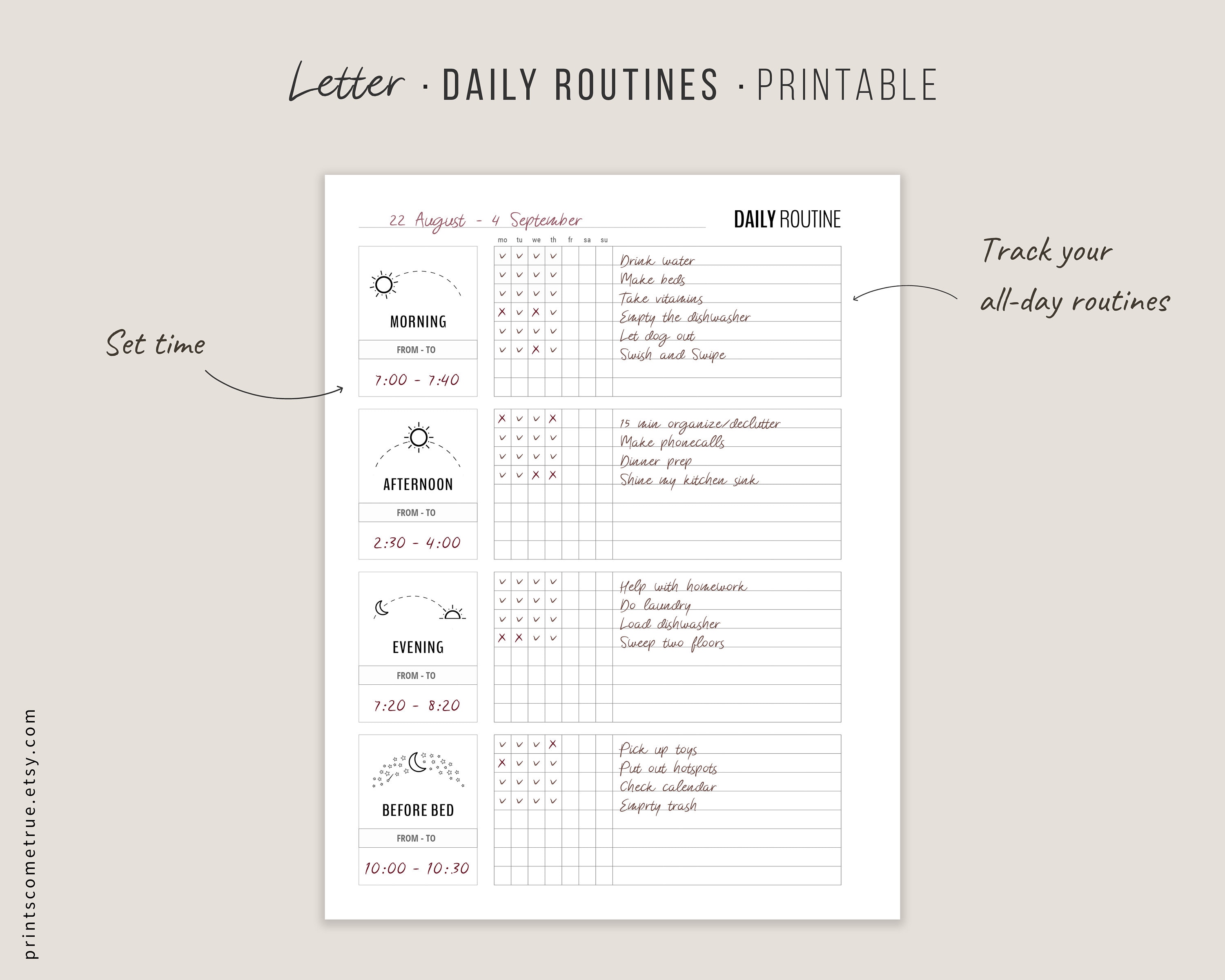 Daily Routine Planner Printable Flylady Morning Routine - Etsy