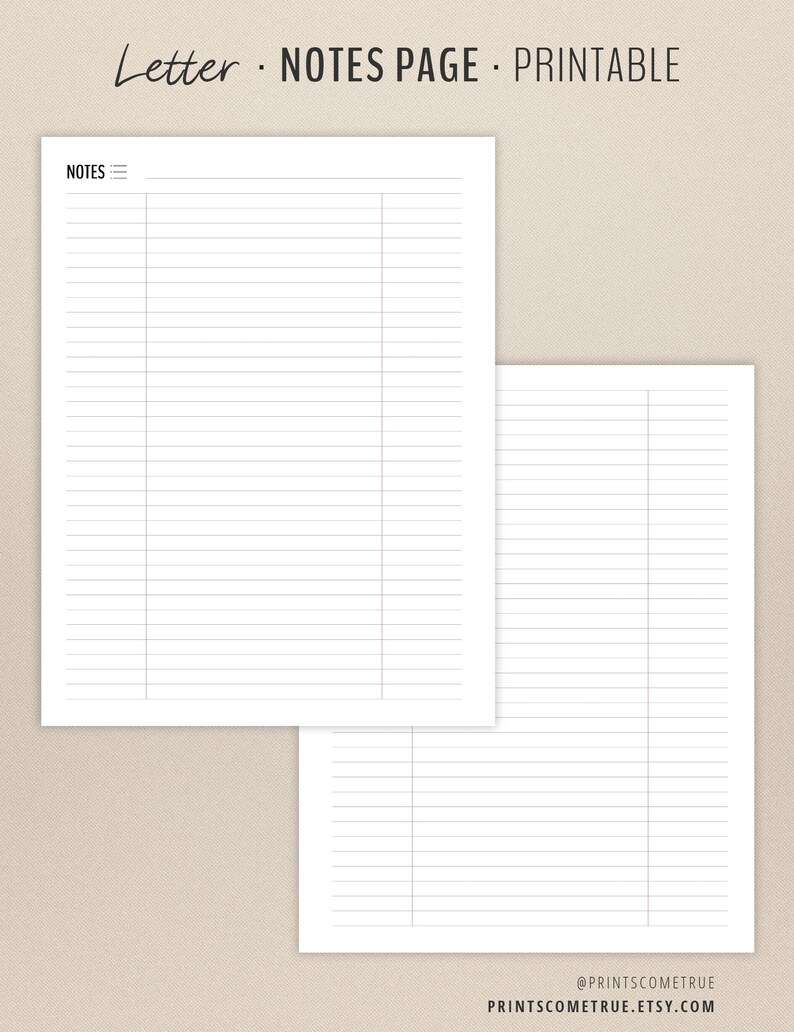 Ruled, Square and Dot Grid Note Taking Templates | Big Happy Planner ...
