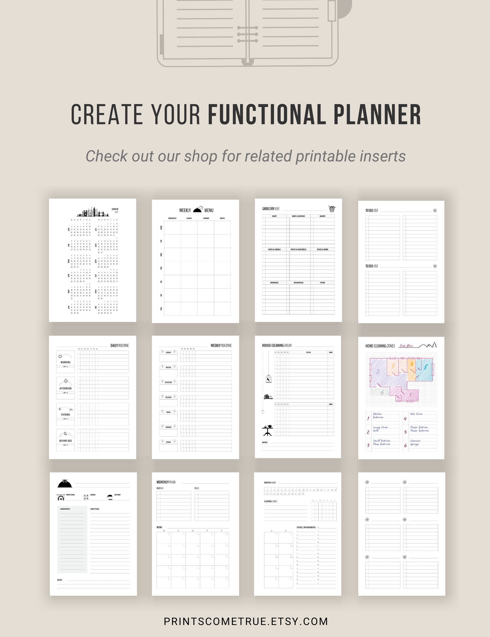 Daily Routine Checklist for Personal Planner Morning and - Etsy