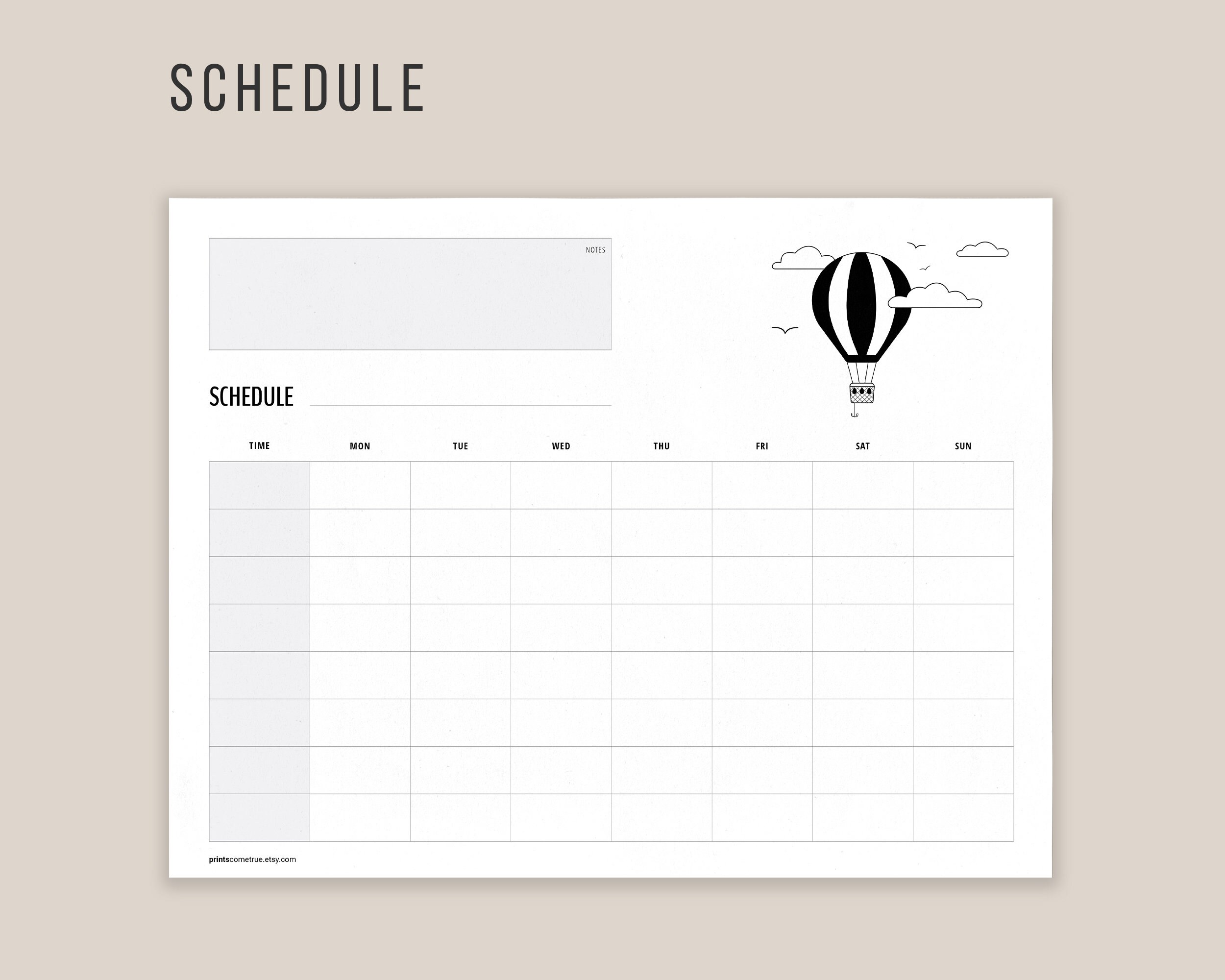 Schedule Editable PDF School Timetable, Class Schedule for Kids With ...