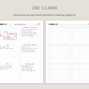 Flylady Control Journal Daily Routines and Zone Cleaning Checklist ...