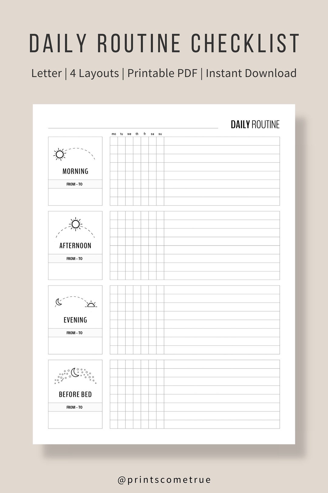 Daily Routine Checklist for Flylady Control Journal Morning - Etsy