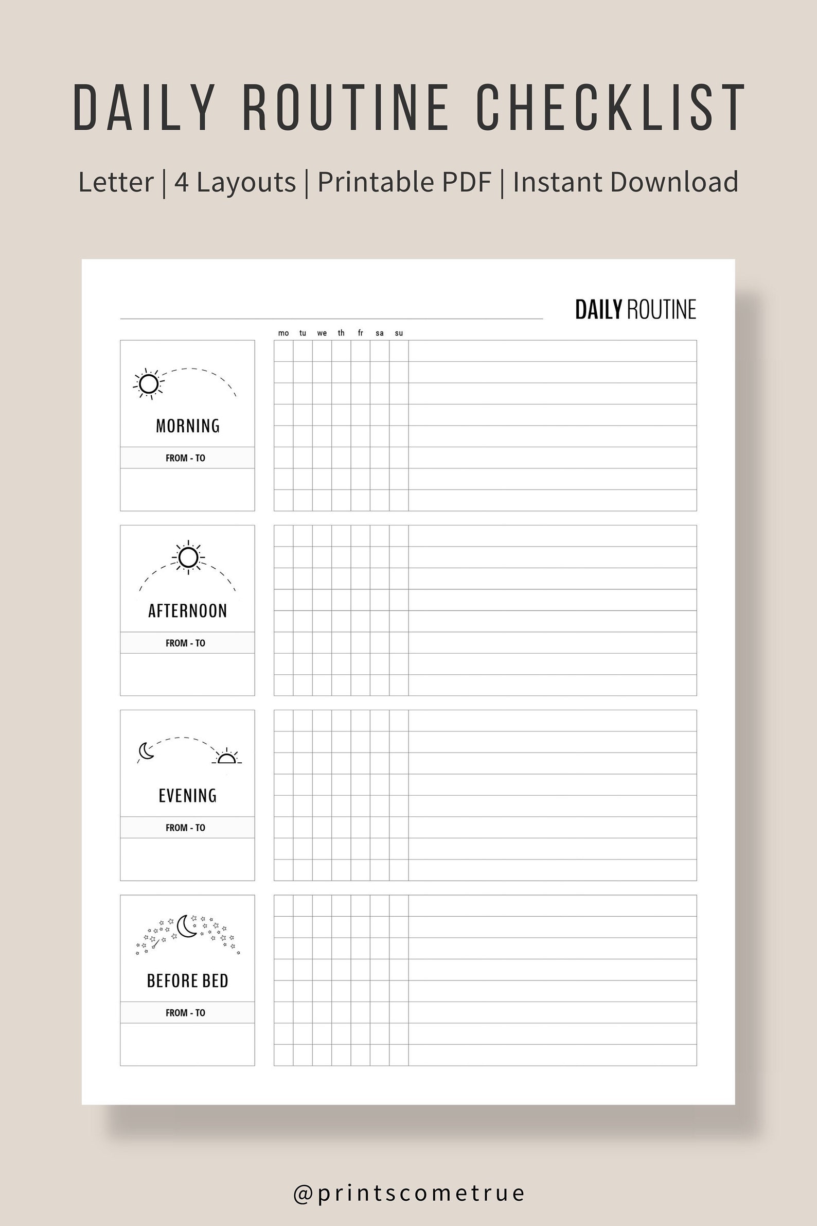 Daily Routine Checklist for Flylady Control Journal Morning - Etsy