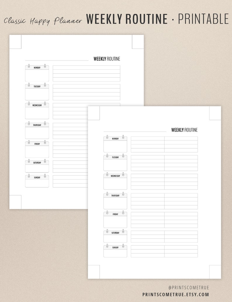 Flylady Weekly Routine for Classic Happy Planner | Control Journal ...