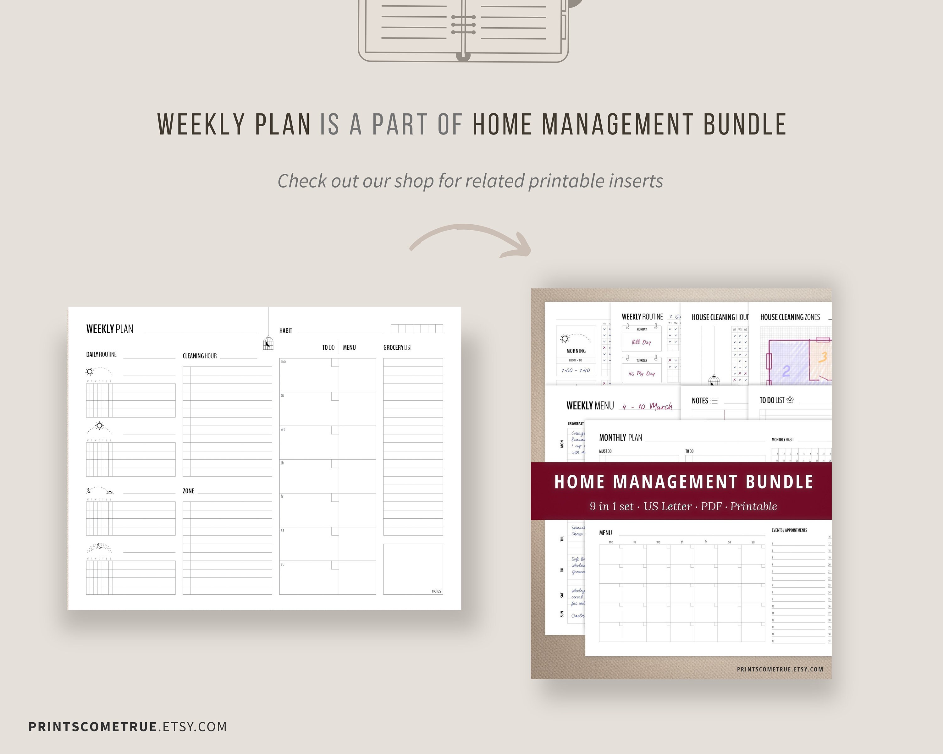 Flylady Weekly Planner for Control Journal Morning, Evening Routines ...
