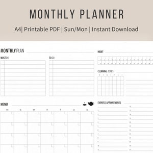 Flylady Monthly Planner for Control Journal | Printable House Cleaning ...