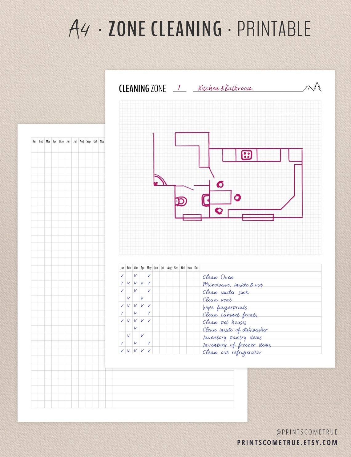 Flylady Control Journal Daily Routines and Zone Cleaning Checklist ...