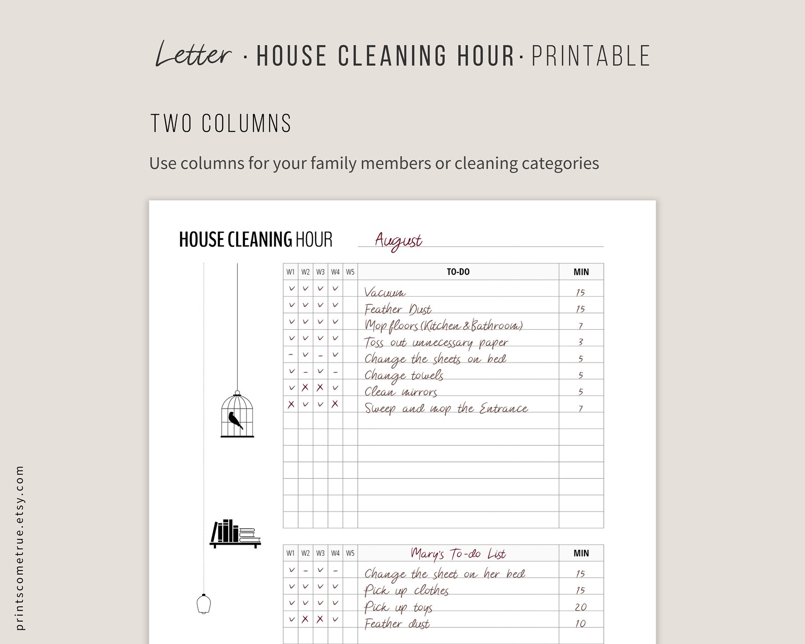 House Cleaning Checklist for Flylady Control Journal Cleaning Routine ...