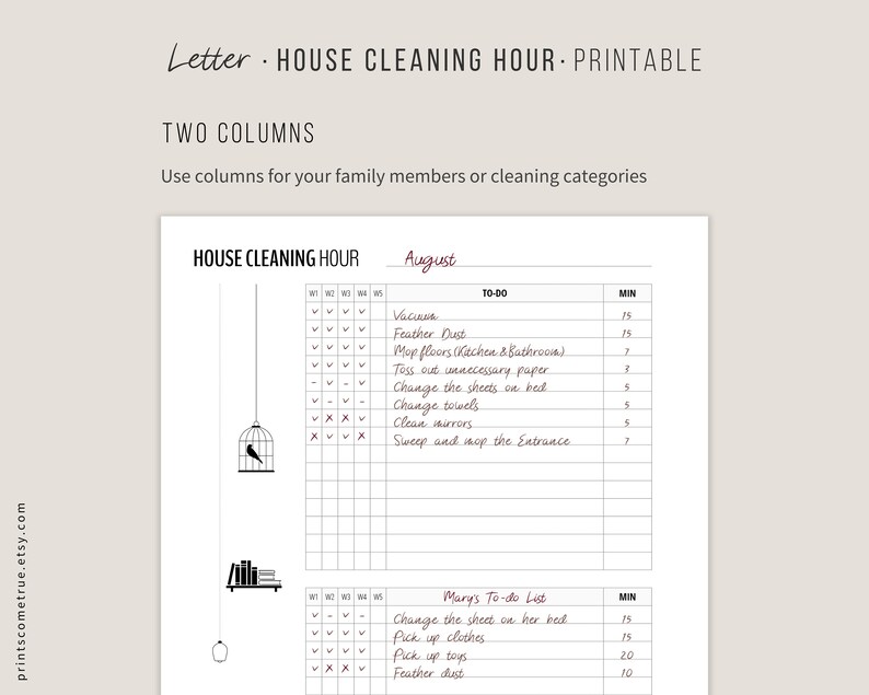 House Cleaning Checklist for Flylady Control Journal Cleaning Routine ...