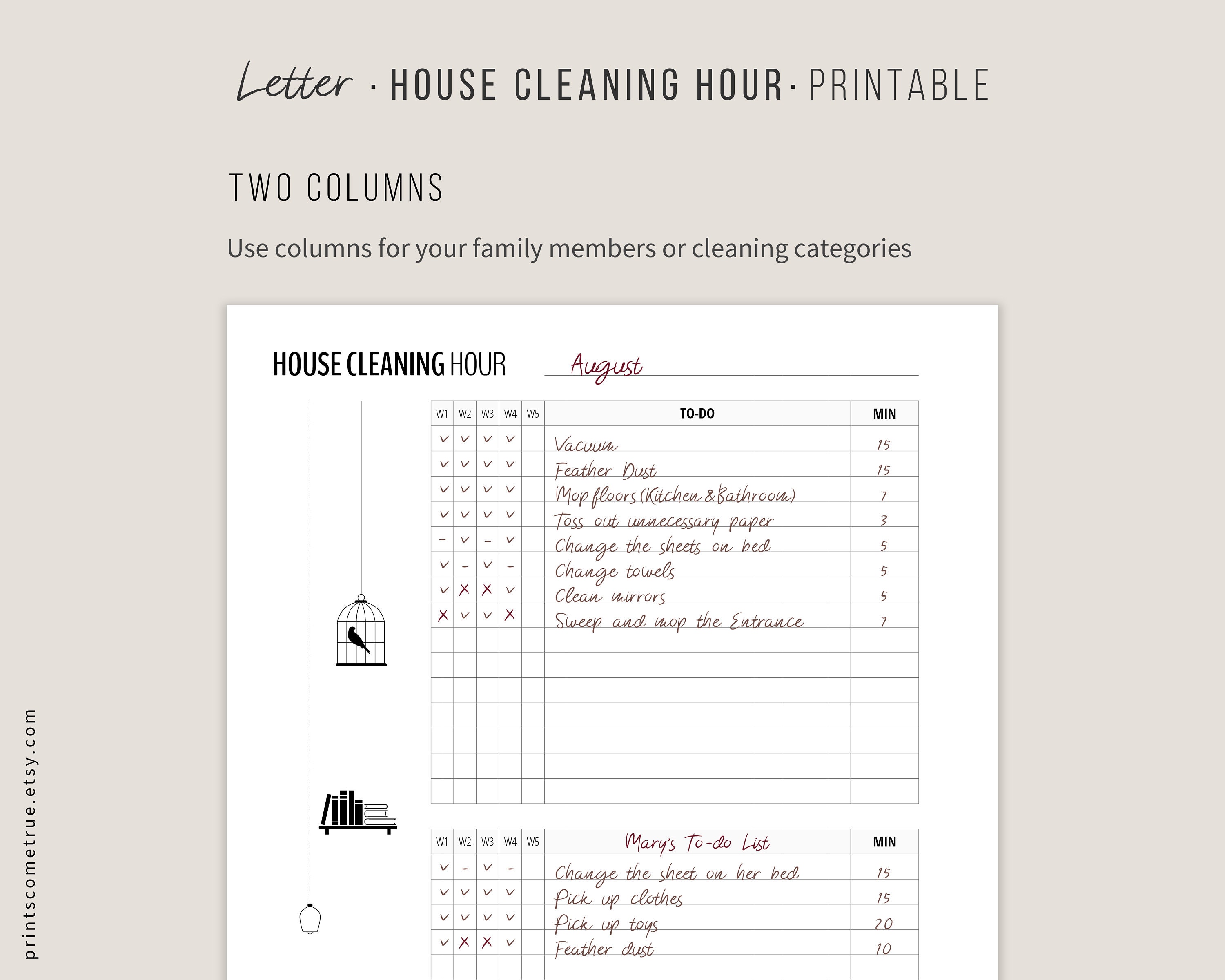 House Cleaning Checklist for Flylady Control Journal Cleaning Routine ...
