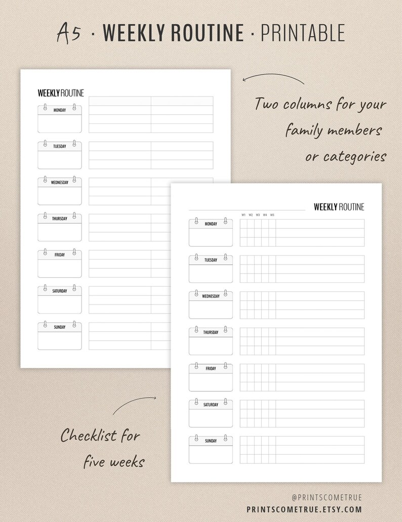 Flylady Weekly Routine for Control Journal A5 Printable - Etsy
