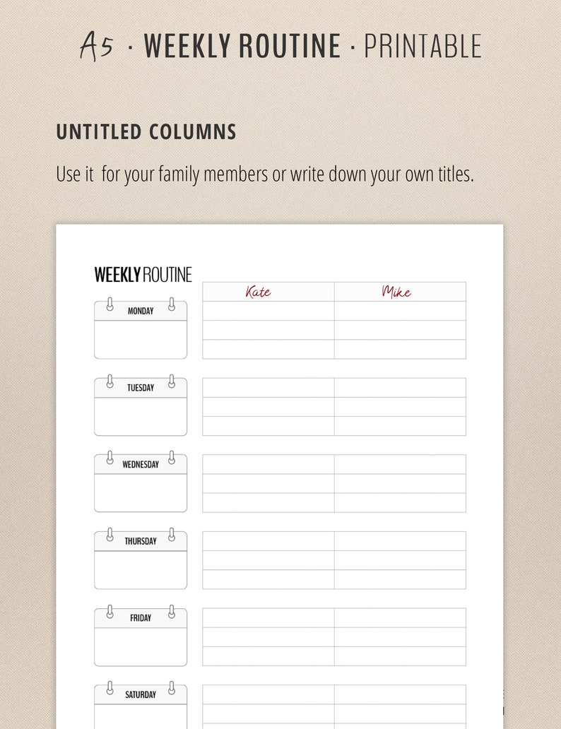 Flylady Weekly Routine for Control Journal A5 Printable - Etsy