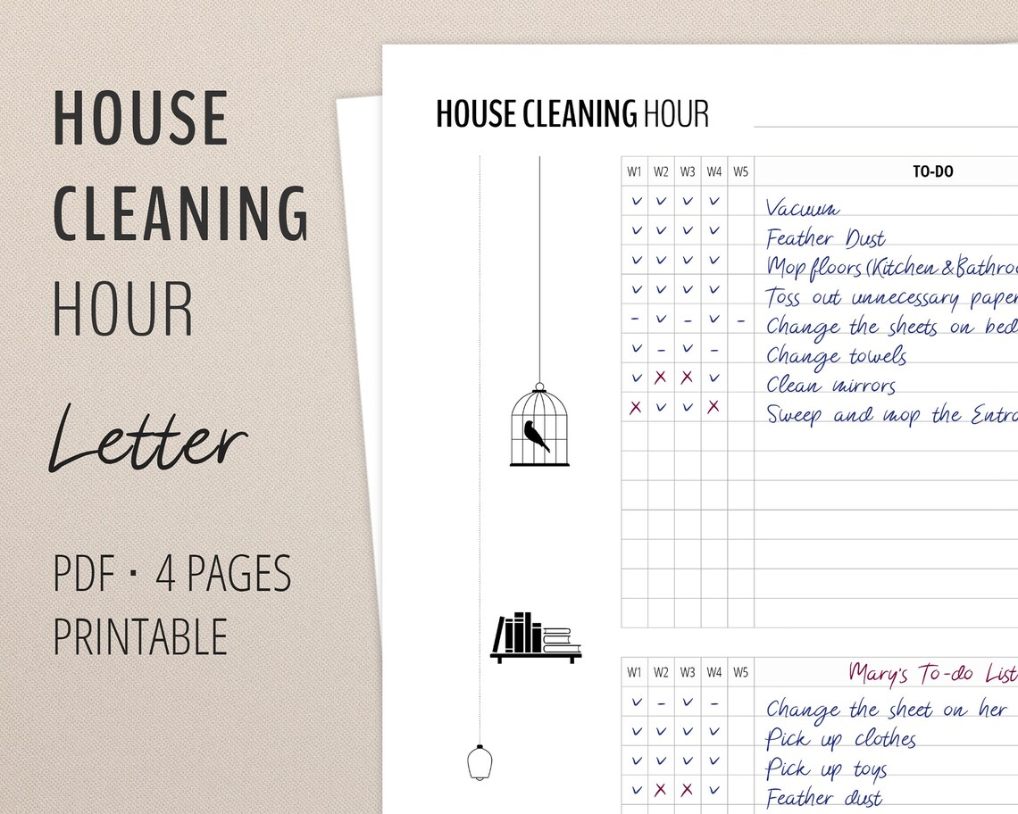 House Cleaning Checklist for Flylady Control Journal - Etsy
