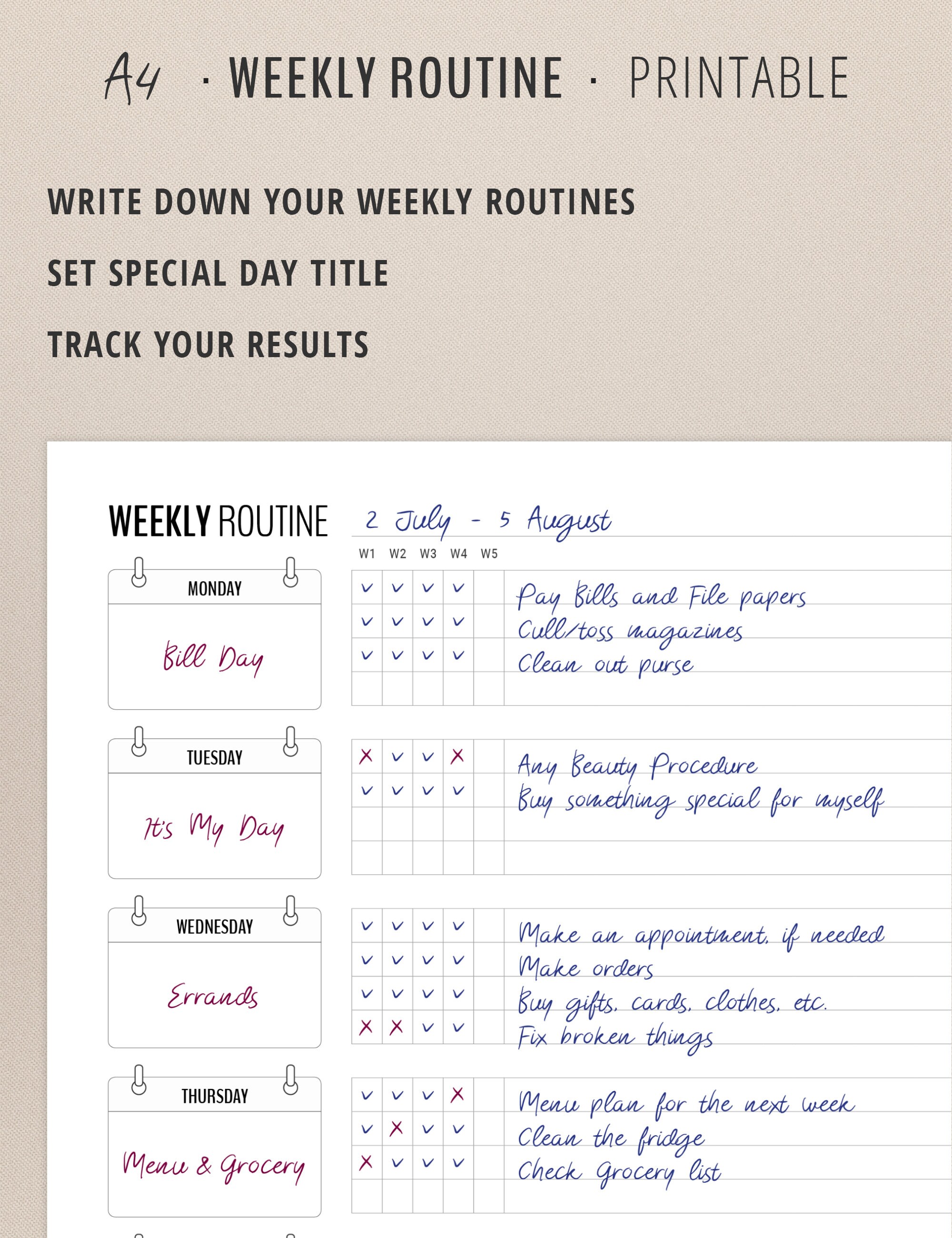Flylady Control Journal Daily Routines and Zone Cleaning Checklist ...