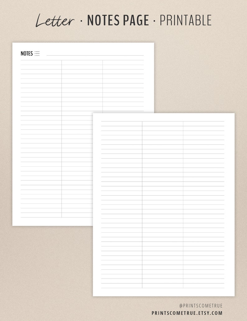 Ruled, Square and Dot Grid Note Taking Templates | Big Happy Planner ...