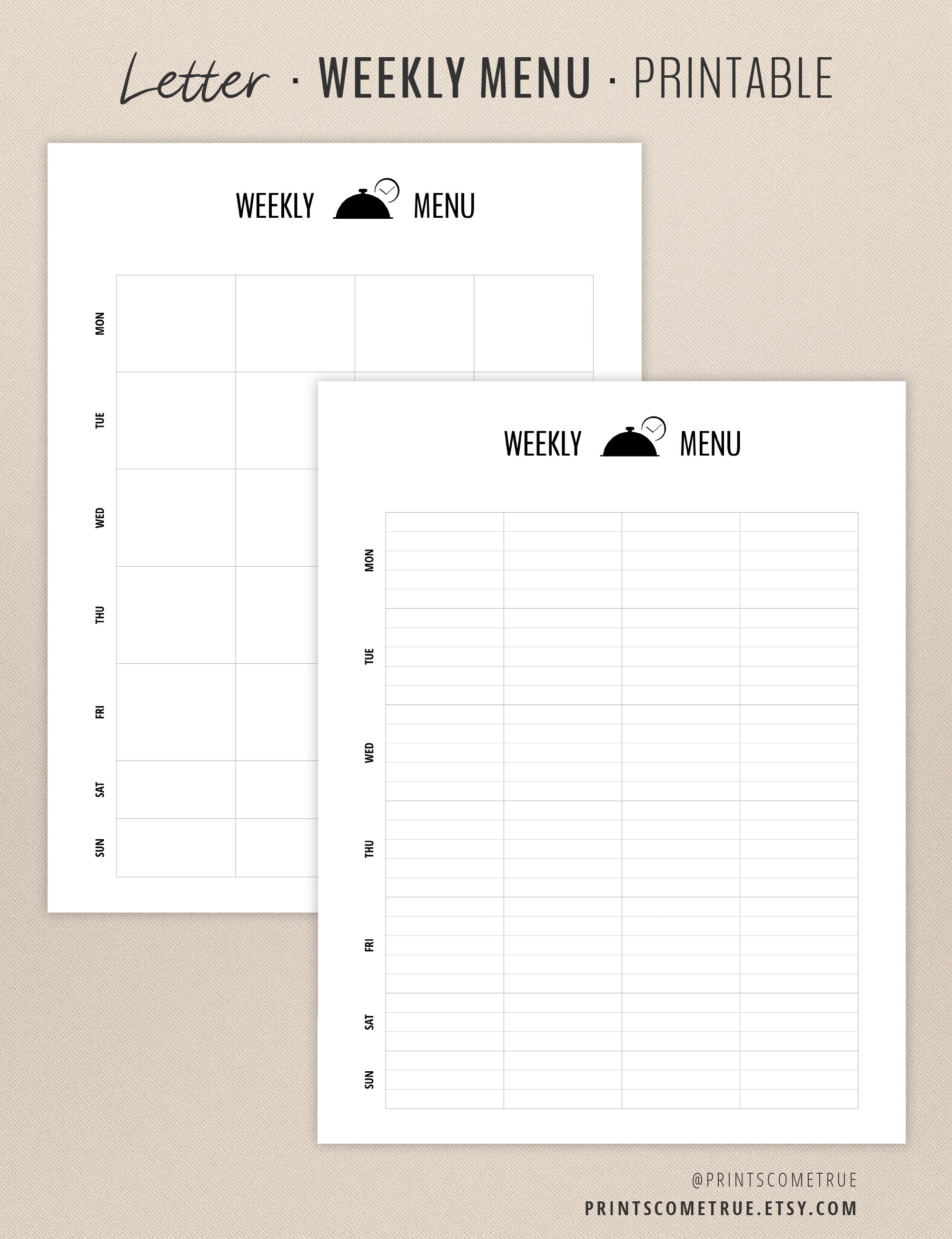 Weekly Meal Planner Family Meal Planning Template Printable Menu Plan ...
