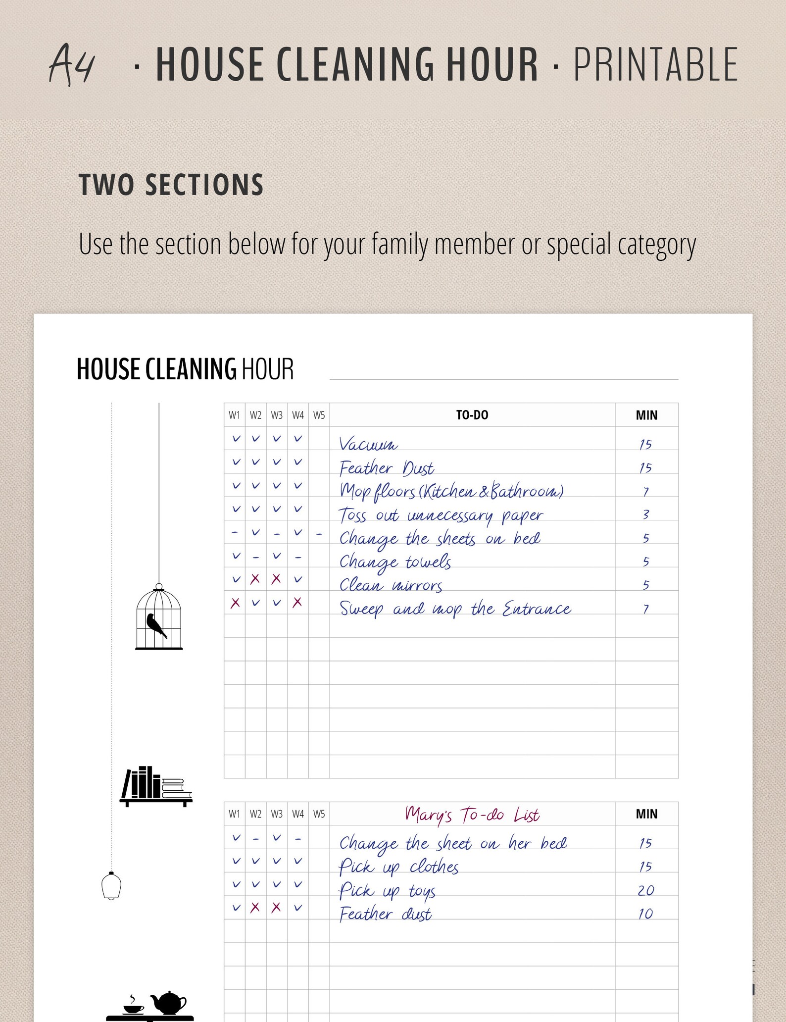 Flylady Control Journal Daily Routines and Zone Cleaning Checklist ...