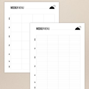 Weekly Meal Planner Family Meal Planning Template Printable Menu Plan ...