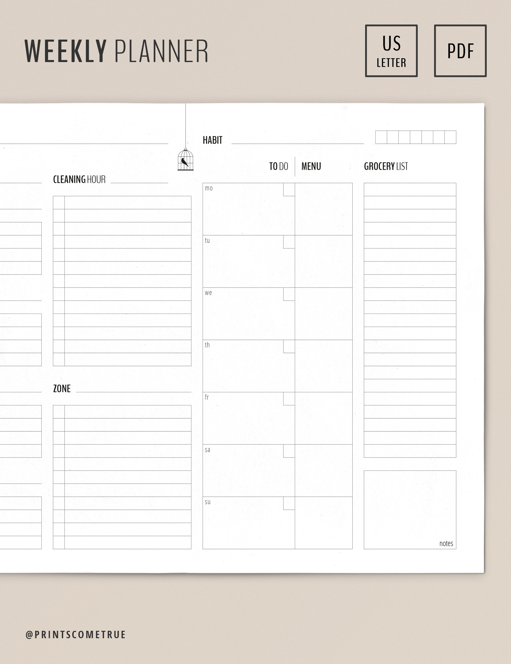 Flylady Weekly Planner for Control Journal Morning, Evening Routines ...