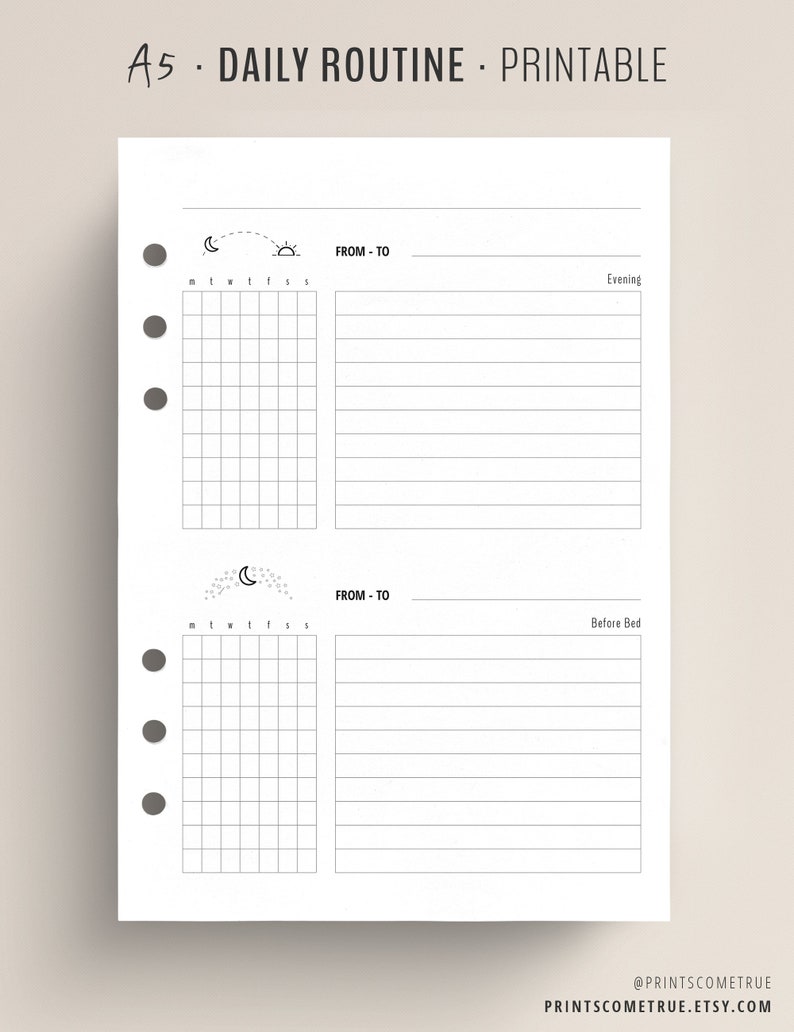 Flylady Daily Routine for Control Journal | Printable Planner Insert ...
