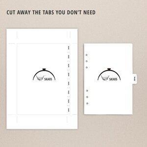 Recipe Dividers for Printable Cookbook in Minimalist and Clean | A5 ...
