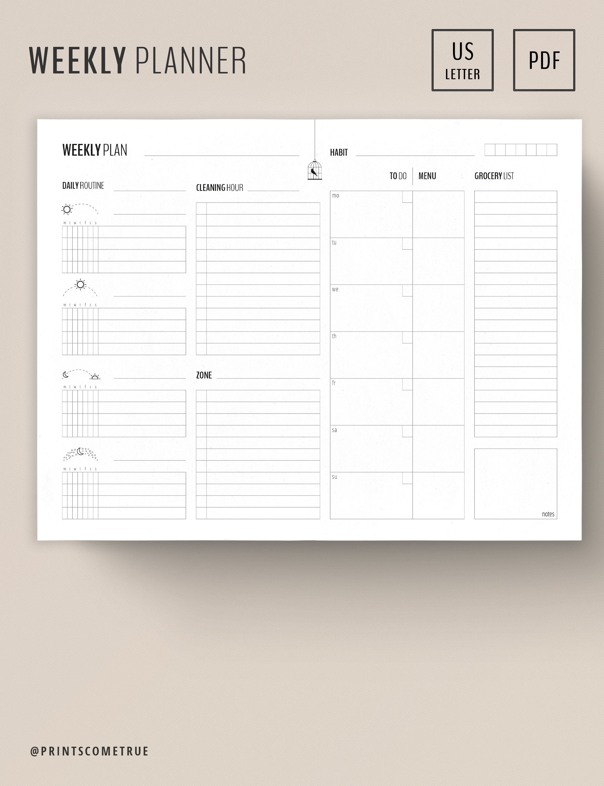 Flylady Weekly Planner for Control Journal Morning, Evening Routines ...