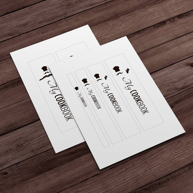 Printable Cookbook Cover and Spine | DIY Recipe Binder Covers ...