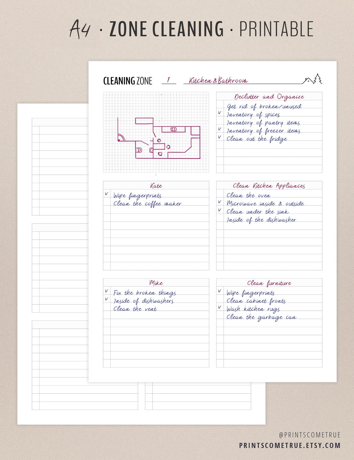 Flylady Control Journal Daily Routines and Zone Cleaning Checklist ...
