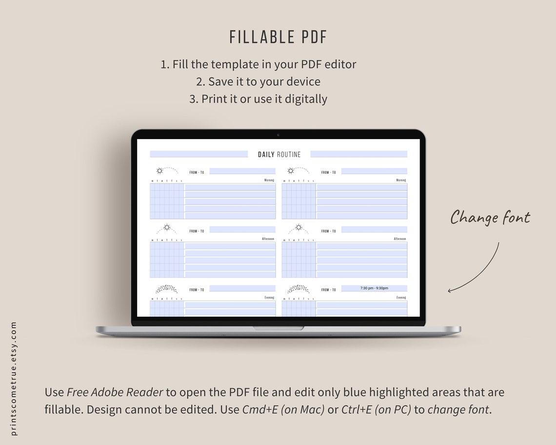 Daily Routine Chart for Kids Morning and Bedtime Routine Templates ...