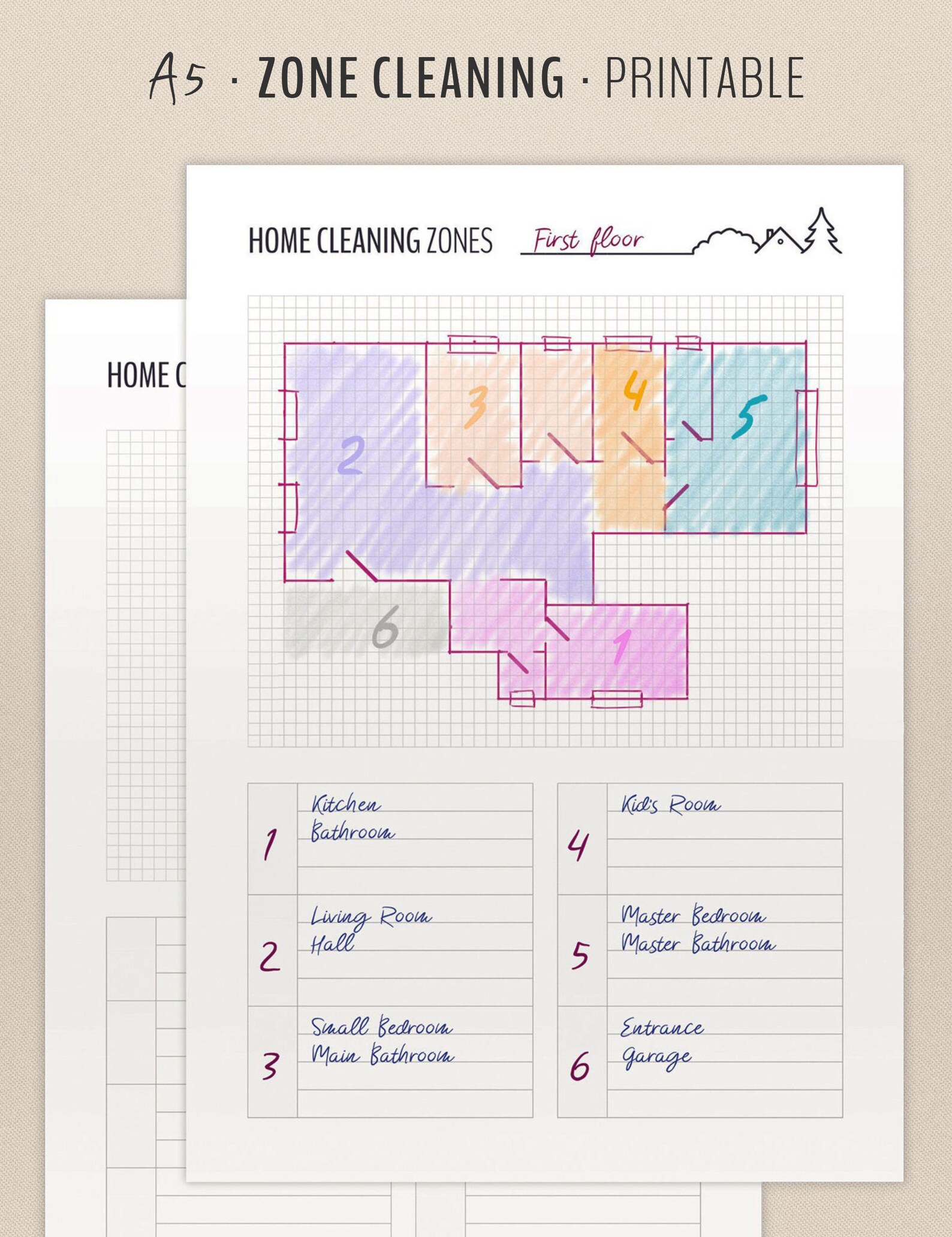 Flylady Zone Cleaning Checklists | Printable Planner Inserts for ...