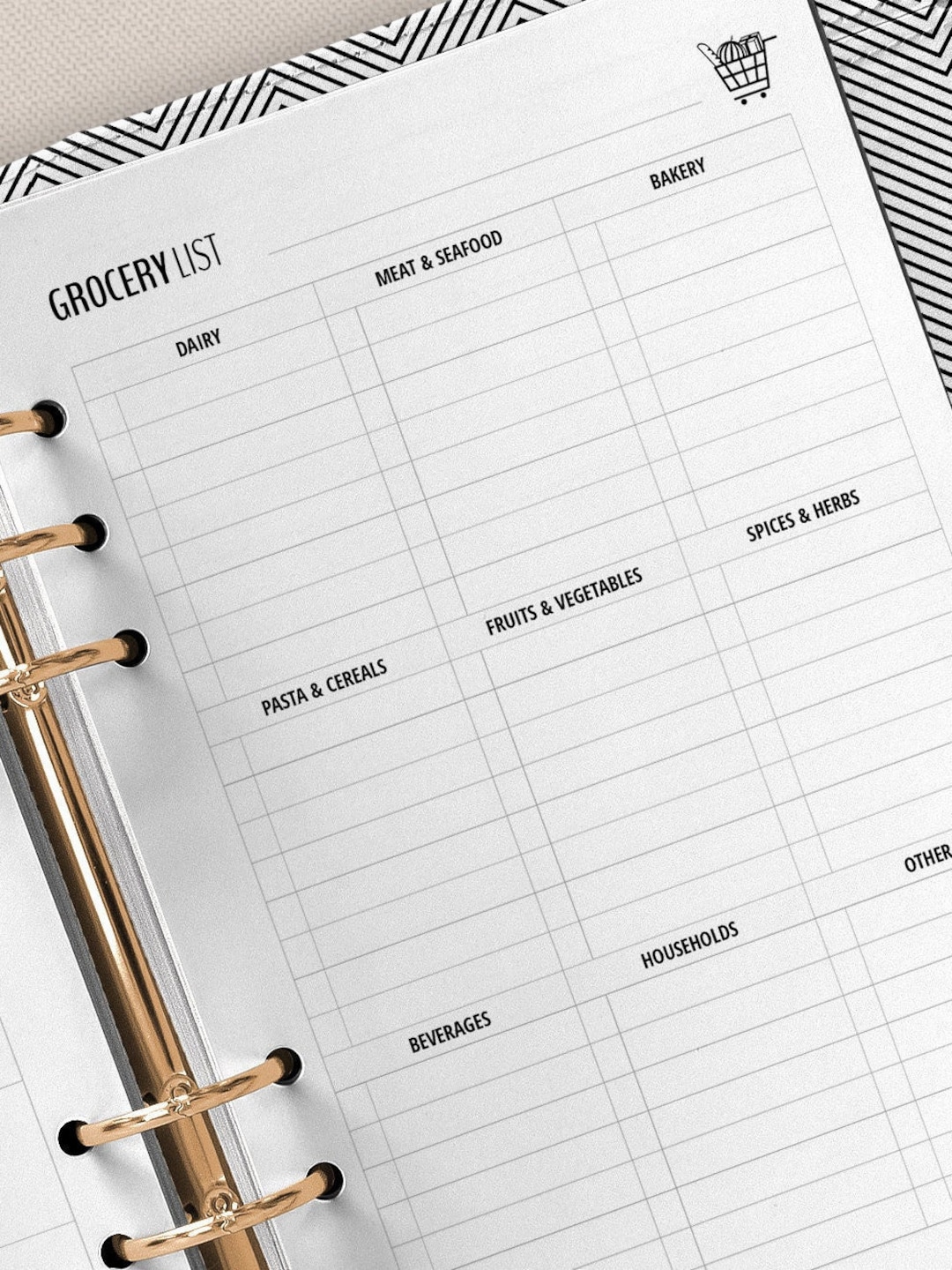 Grocery List A5 Printable Insert for Meal Planner Minimalist Shopping ...