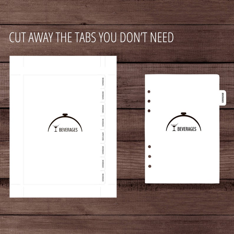 Recipe Dividers for Printable Cookbook in Minimalist and | Etsy