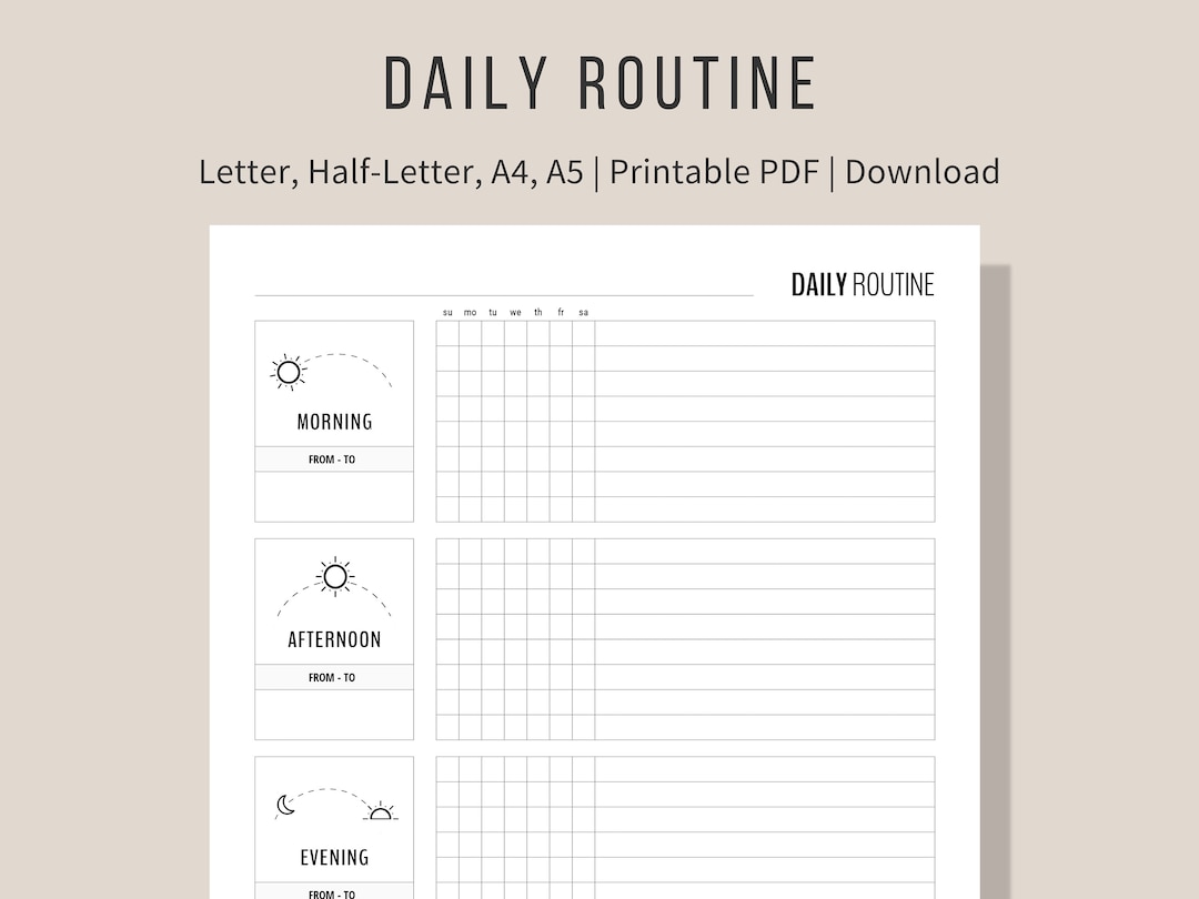 Daily Routine Checklist for Flylady Control Journal | Morning Evening ...